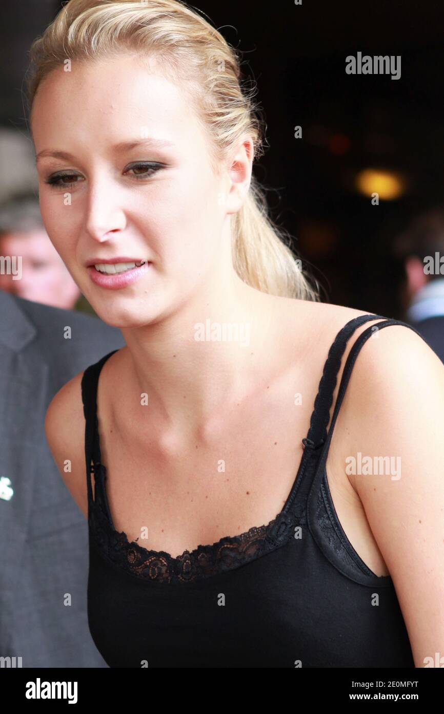 FN MP Marion Marechal-Le Pen leaves after a meeting at the Front ...