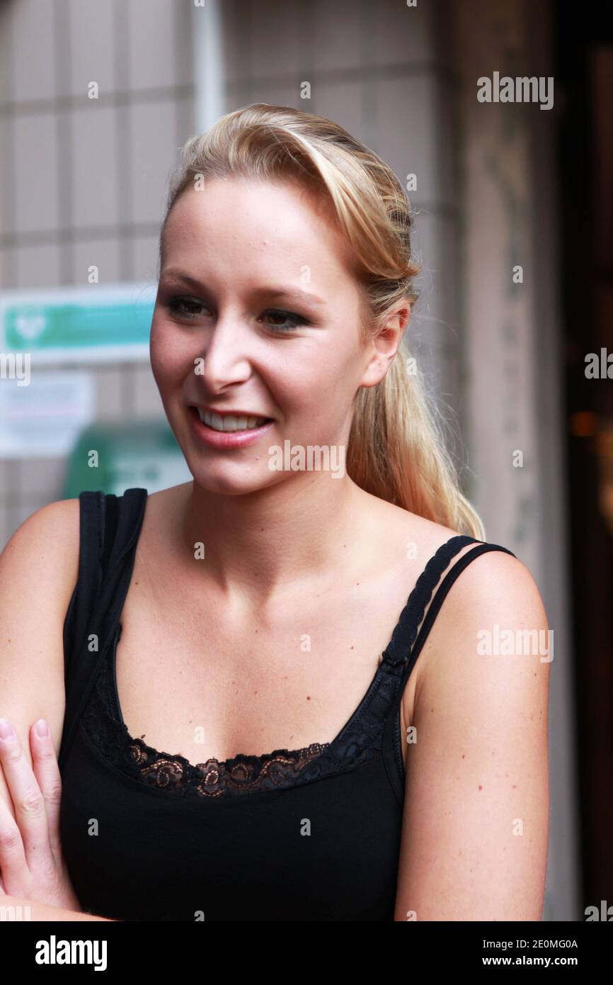 FN MP Marion Marechal-Le Pen leaves after a meeting at the Front ...