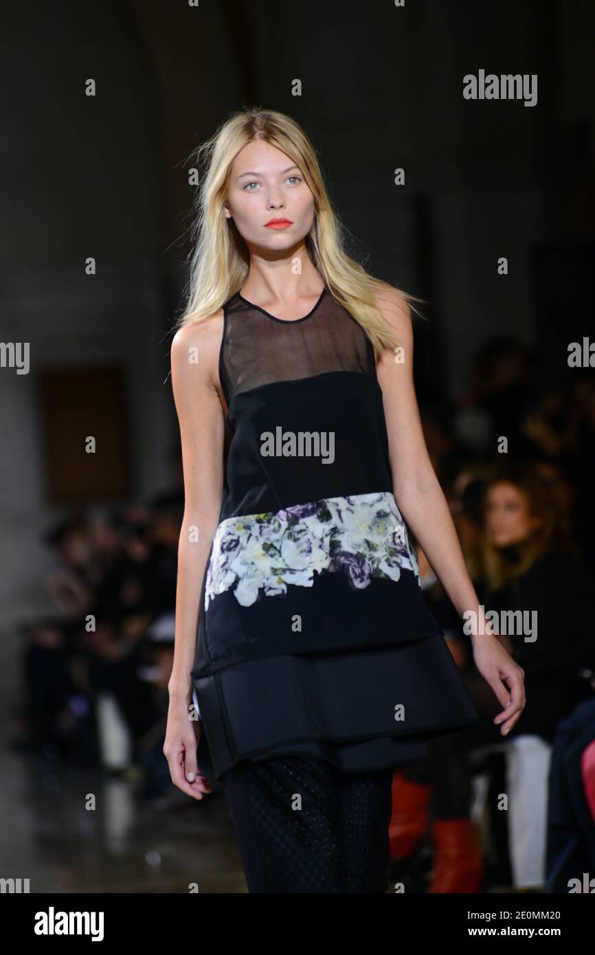 A model displays a creation by Irish fashion designer Sharon Wauchob ...