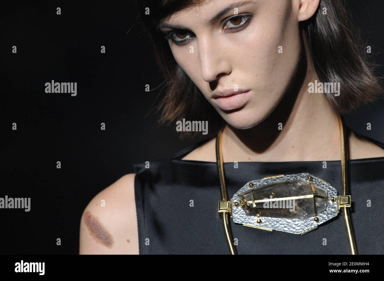 A model displays a creation designed by Alber Elbaz for Lanvin Spring ...