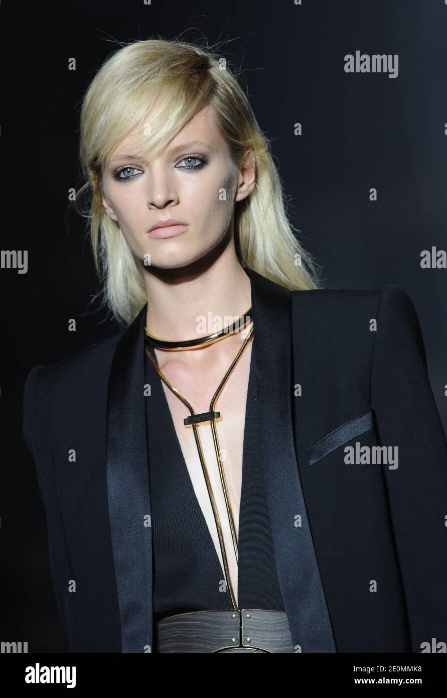 A model displays a creation designed by Alber Elbaz for Lanvin Spring ...