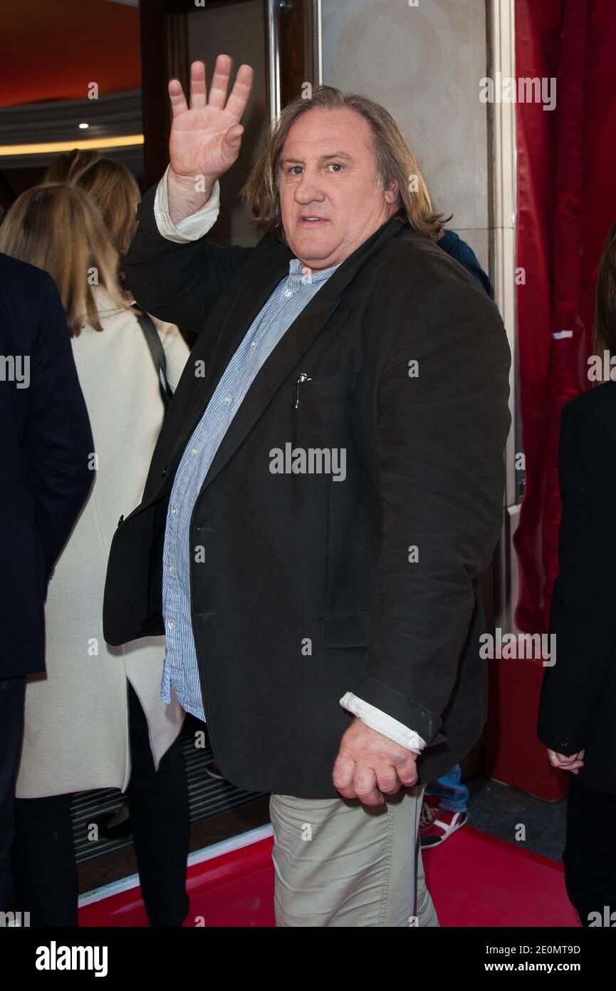 Gerard Depardieu arriving for the premiere of the movie 'Asterix et ...