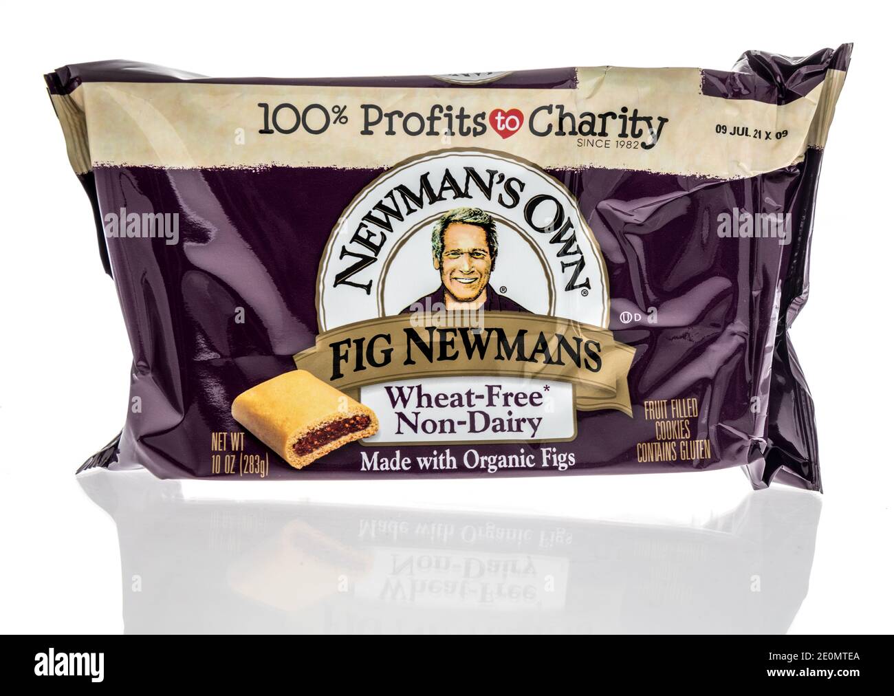Winneconne, WI -30 December 2020: A package of Newmans own fig cookies ...