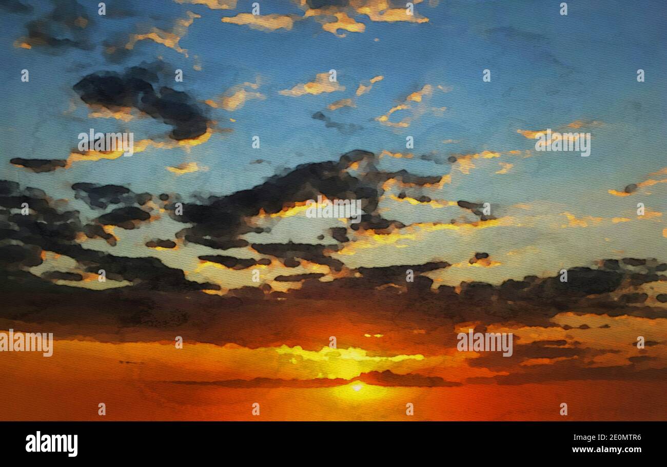 Dramatic sunset sky in Europe Stock Photo - Alamy