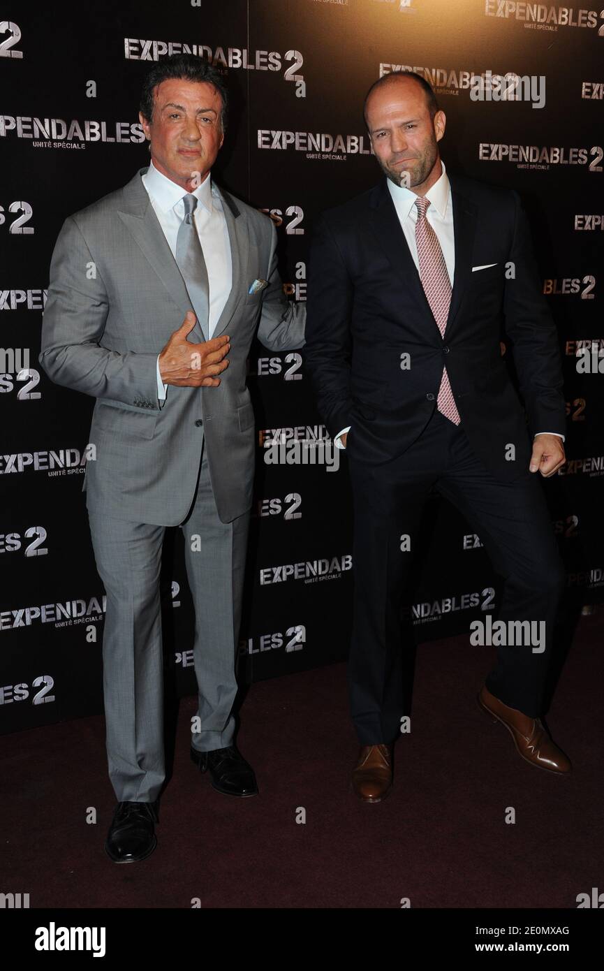 Sylvester Stallone and Jason Statham attend 'The Expendables 2' at Le ...