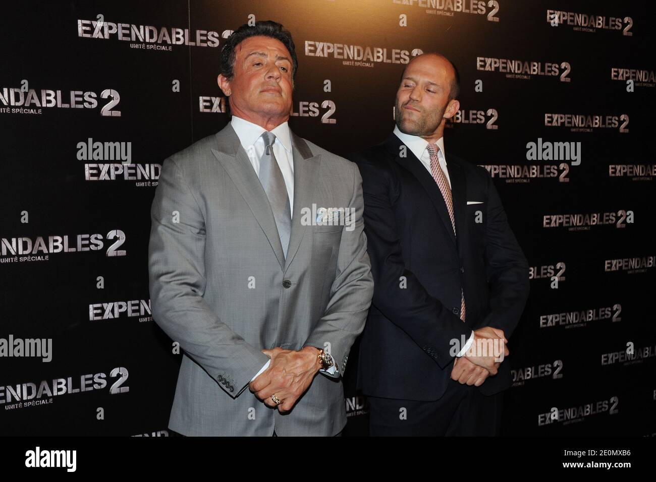Sylvester Stallone and Jason Statham attend 'The Expendables 2' at Le ...