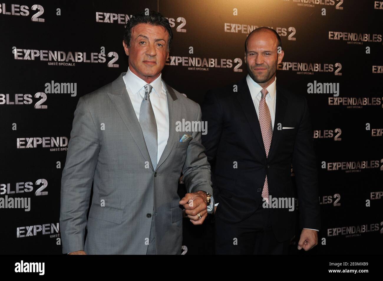Sylvester Stallone and Jason Statham attend 'The Expendables 2' at Le ...