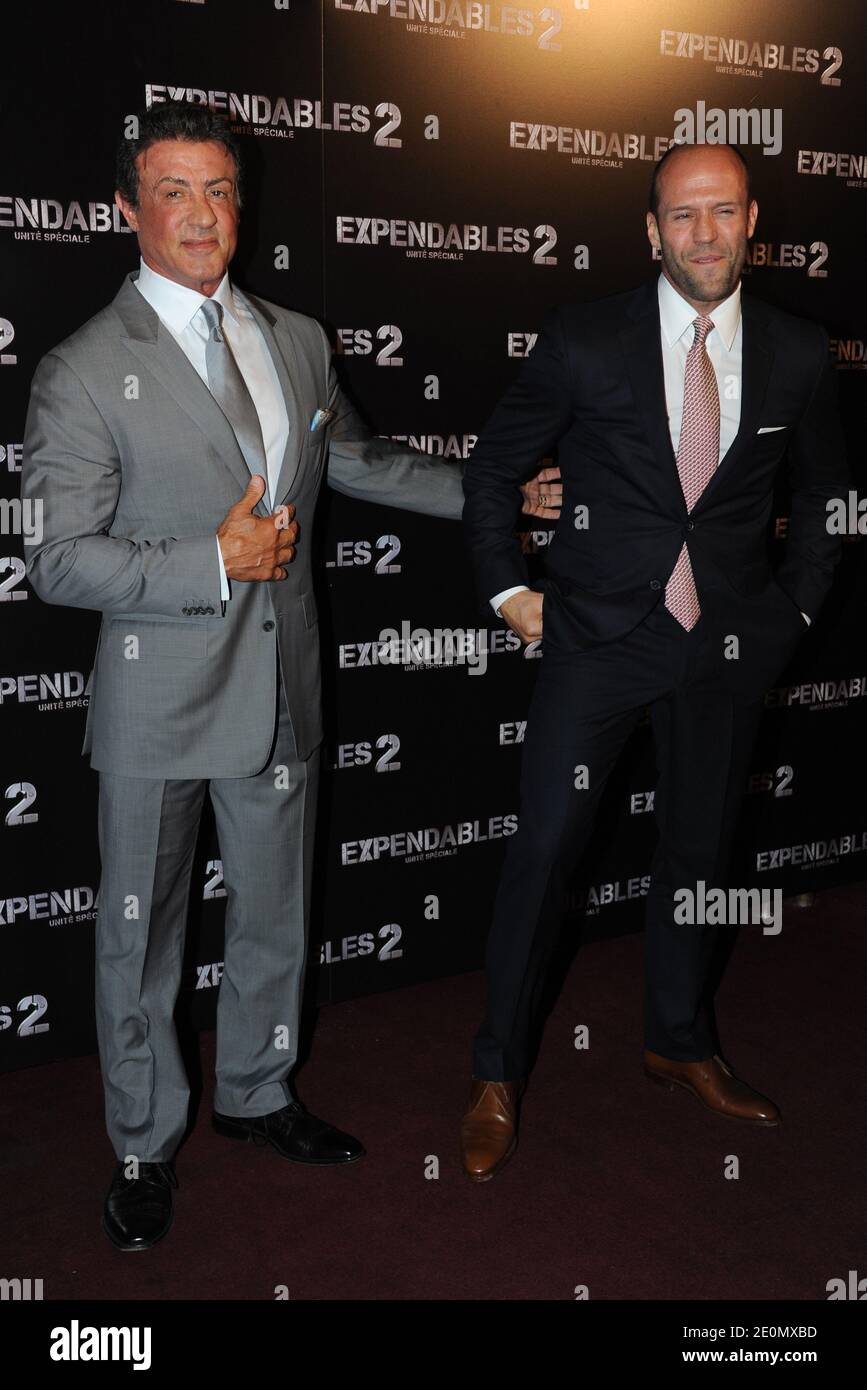 Sylvester Stallone and Jason Statham attend 'The Expendables 2' at Le ...