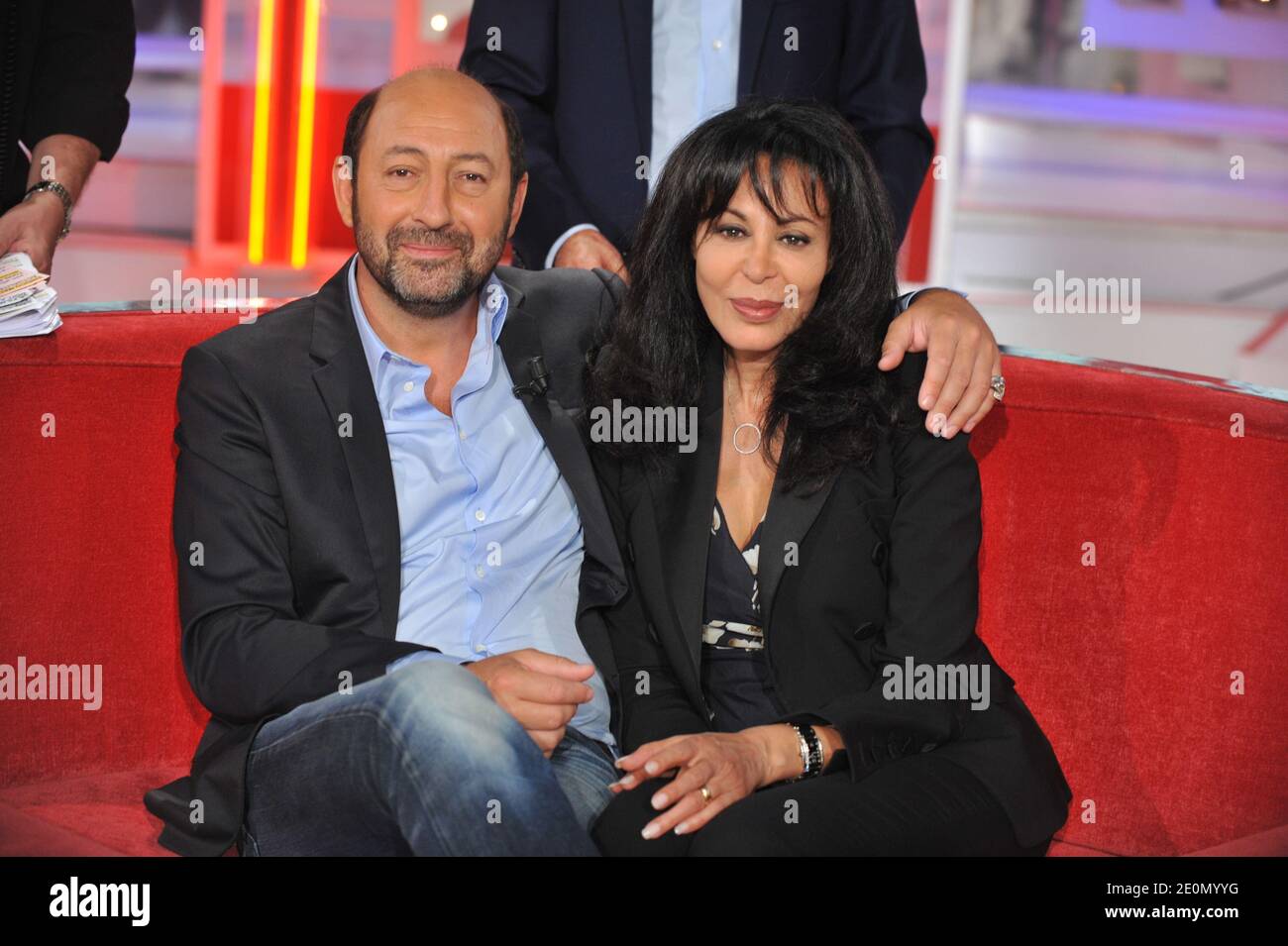 Kad Merad and Yamina Benguigui at the taping of Vivement Dimanche on ...