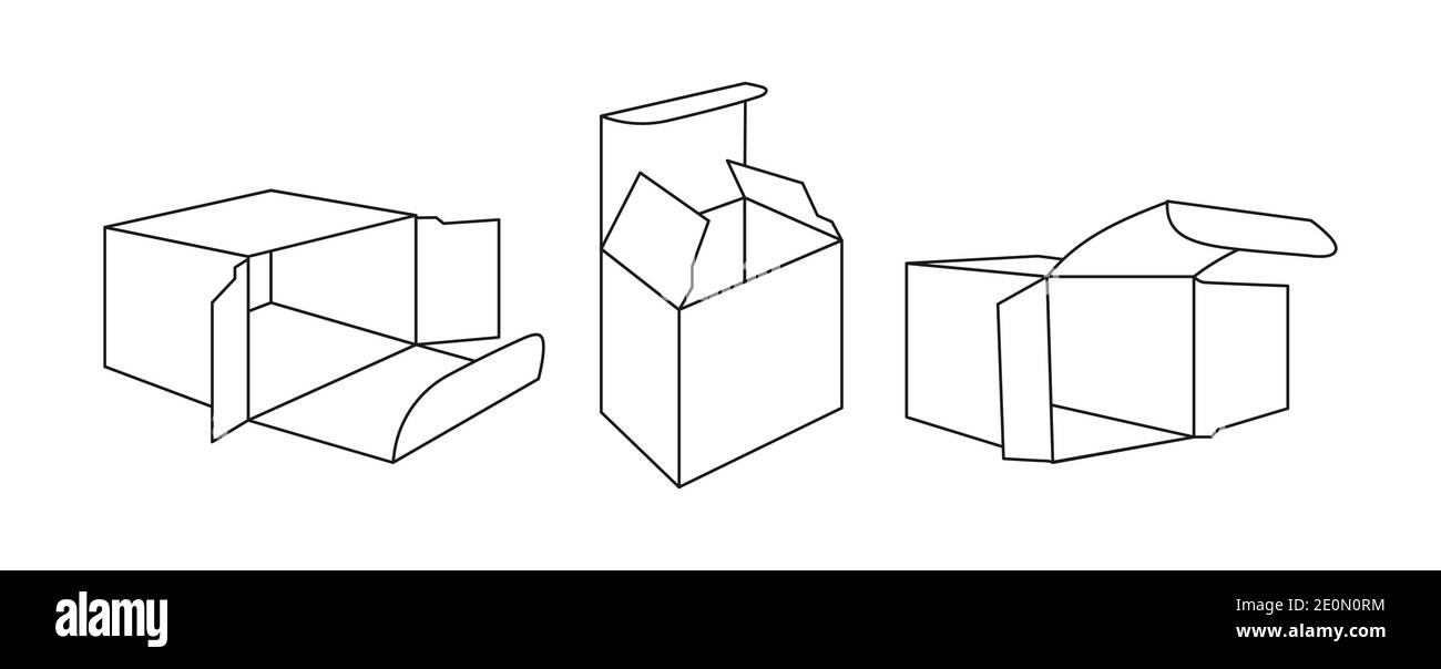 Template red box 3D model mockup set. Blank realistic packaging gift ...