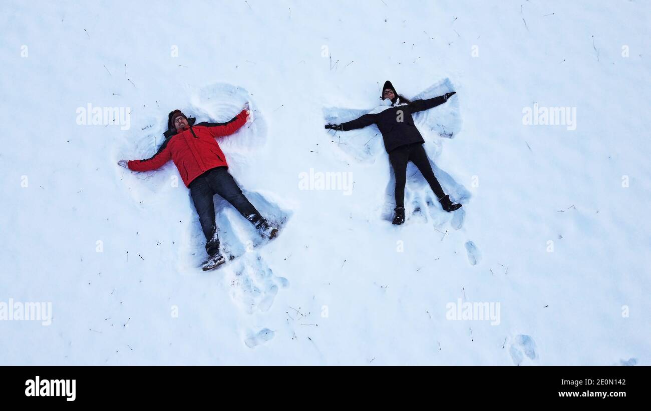 Man snow angel hi-res stock photography and images - Alamy