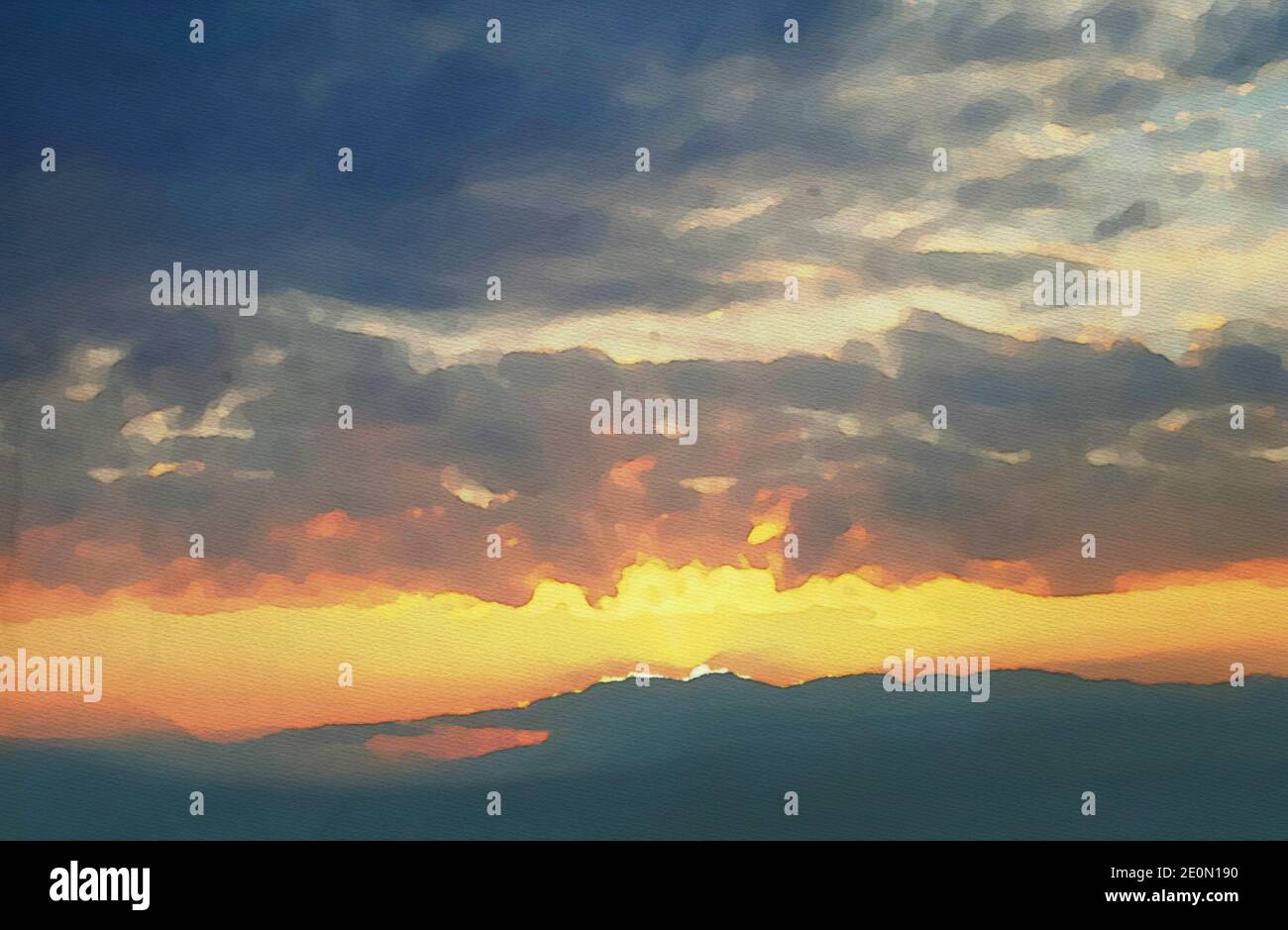 Dramatic sky background painted photo Stock Photo - Alamy