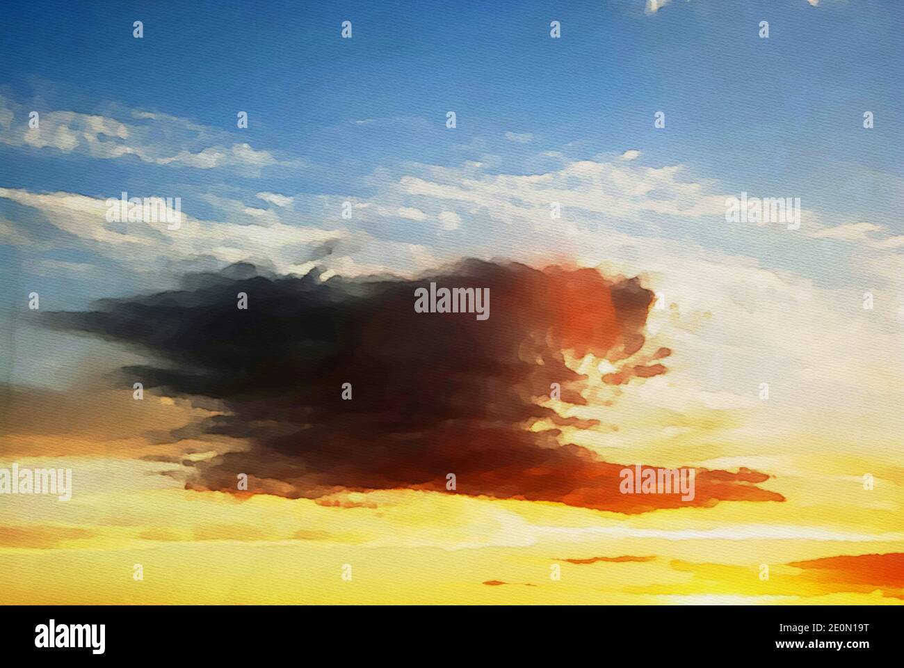 Dramatic sky background painted photo Stock Photo - Alamy