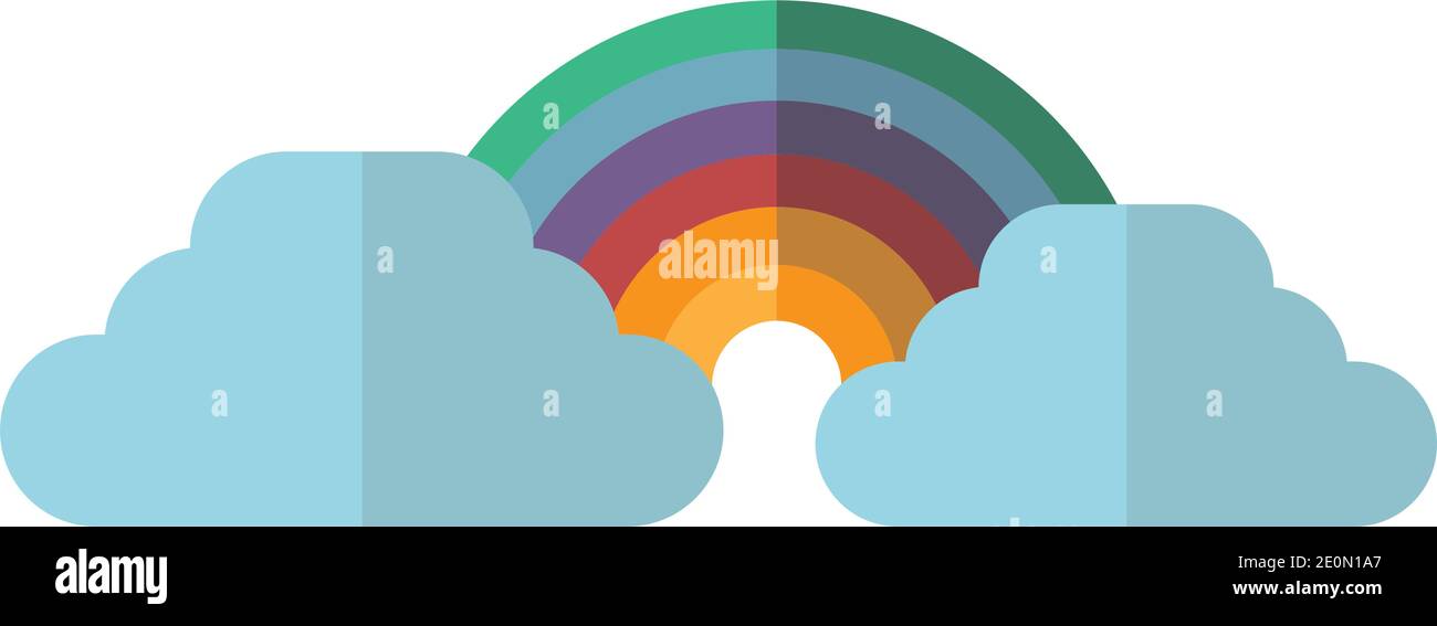 Rainbow with clouds design, Sky weather fairytale nature and decoration ...