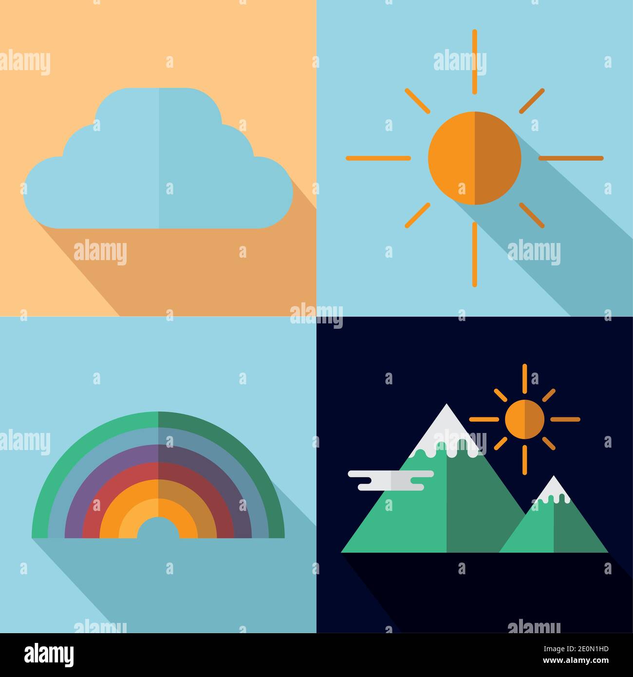 weather symbol set design, Weather sky nature climate season and ...