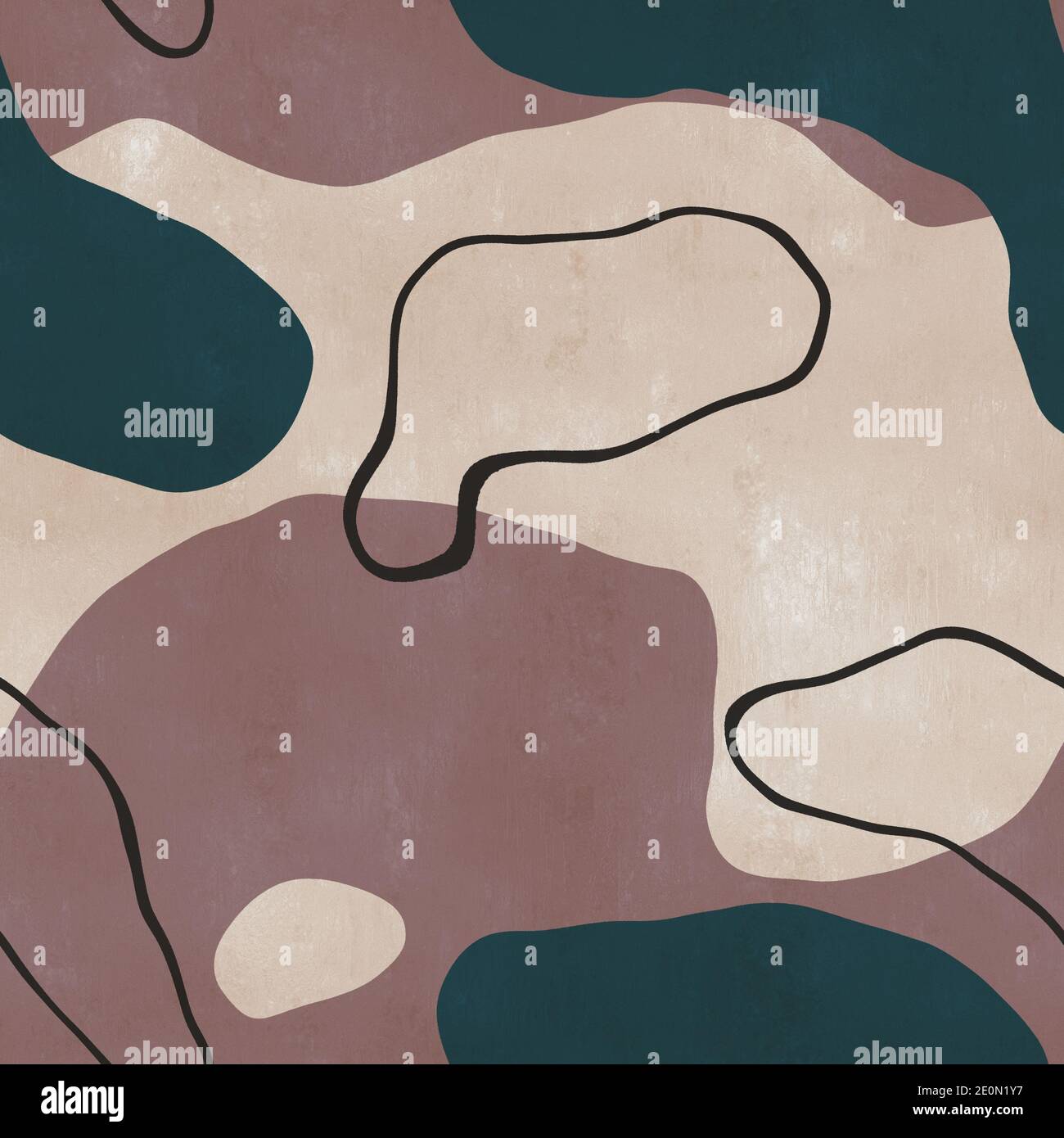 Seamless organic rounded curvy shapes naive design Stock Photo - Alamy