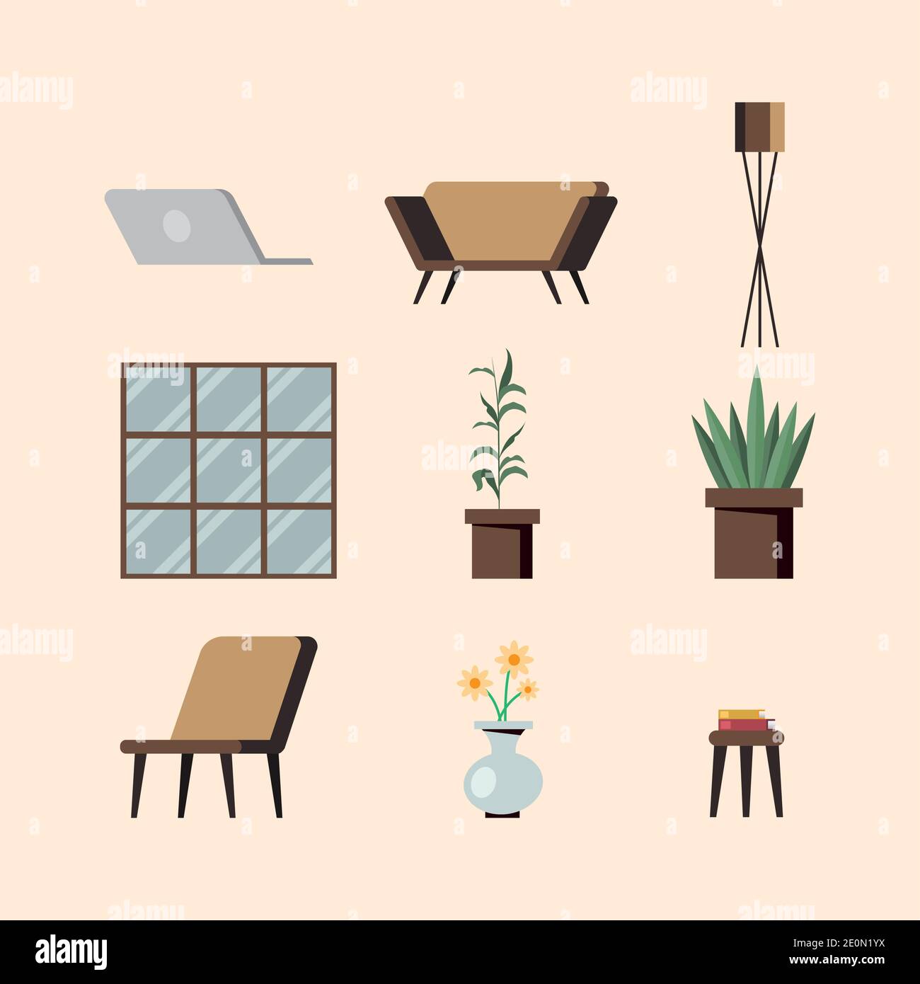 home icon collection design, room and decoration theme Vector ...