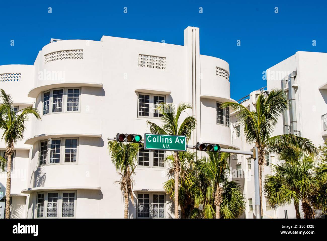 Art Deco architecture in South Beach district, Miami, Florida Stock ...