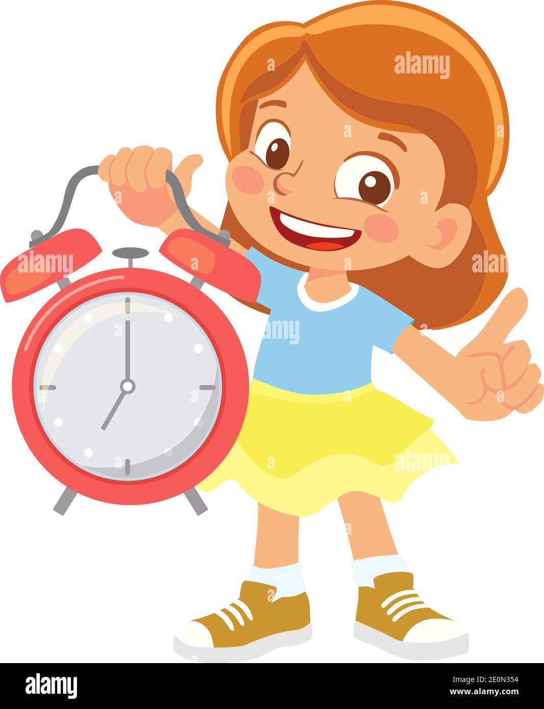 Girl holding alarm clock vector clipart Stock Vector Image & Art - Alamy