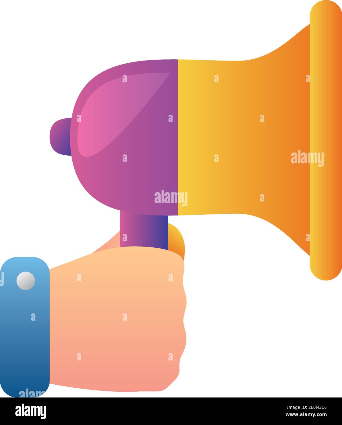 digital marketing, hand with megaphone advertising vector illustration ...