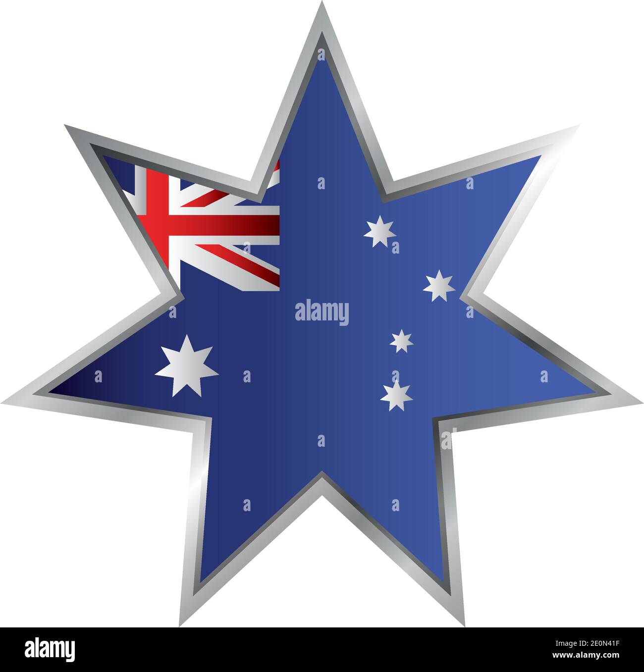 australia day, star with australian flag national symbol icon vector ...