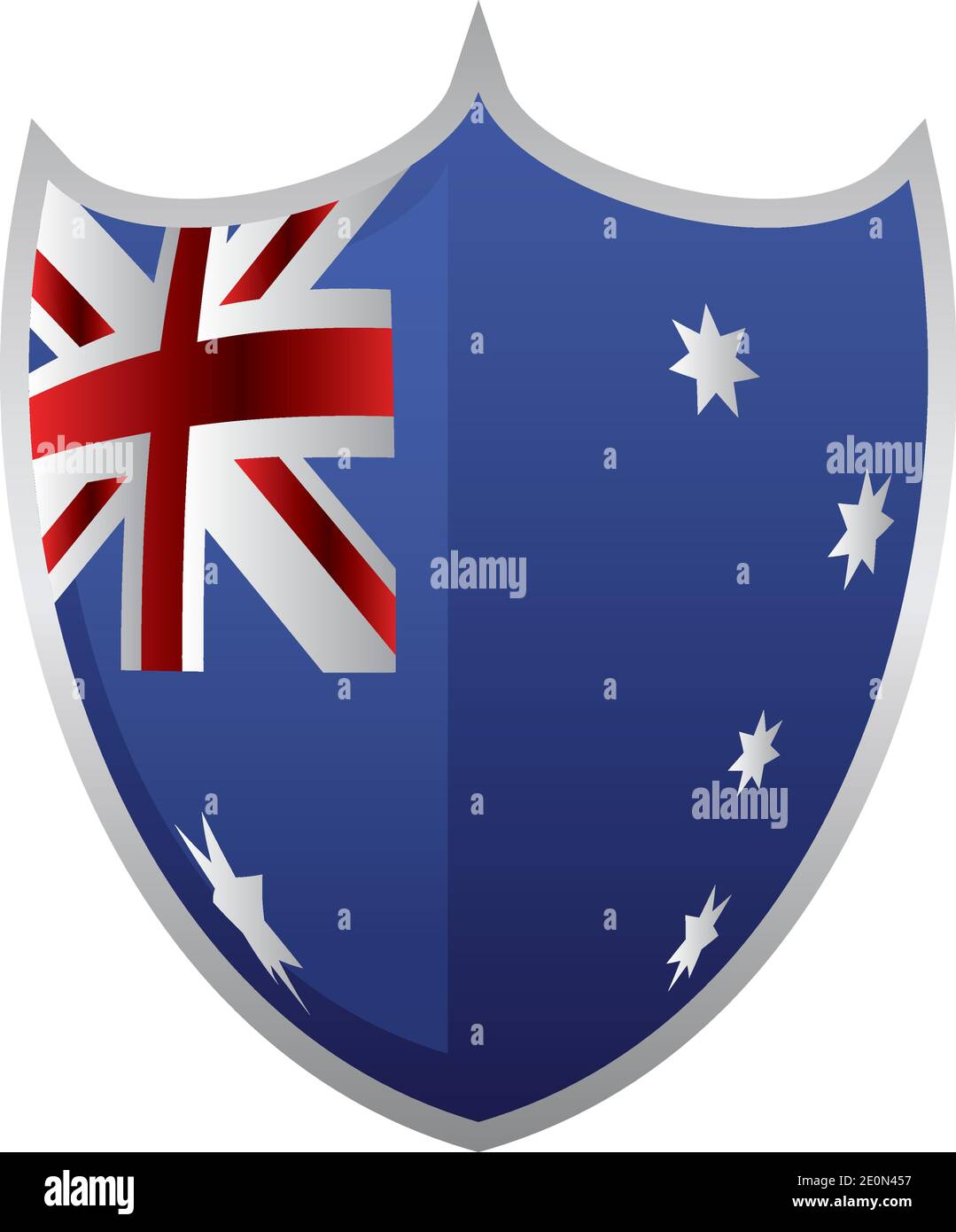 australia day, australian flag in shield emblem icon vector ...