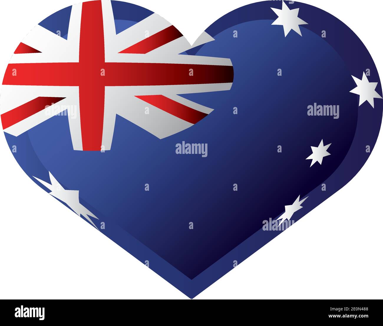 australia day, australian flag in heart celebration icon vector ...