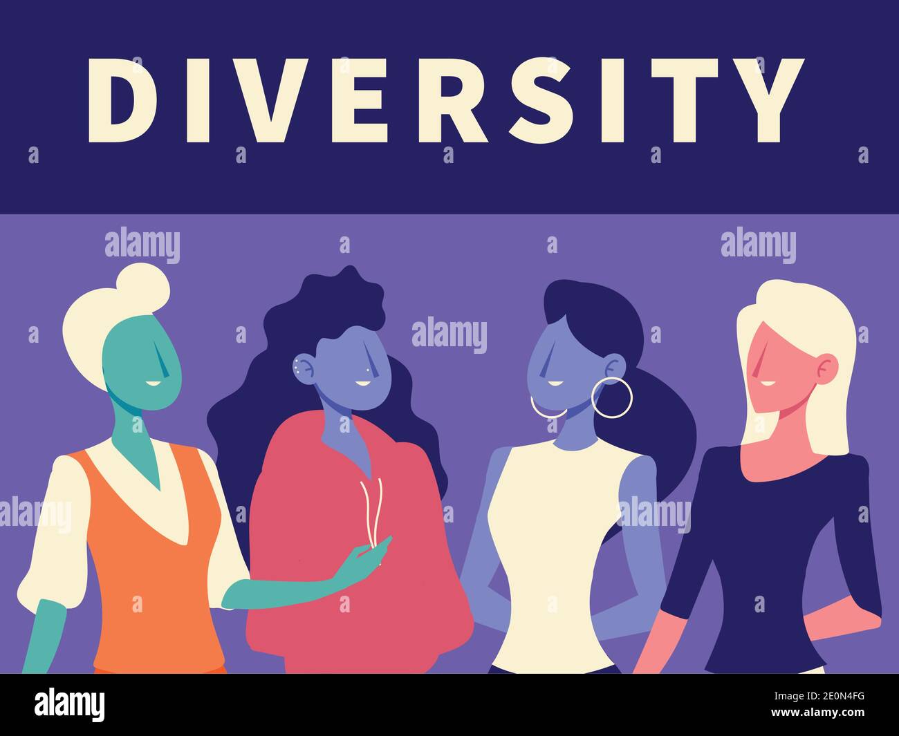 diversity women portrait avatar characters design vector illustration ...