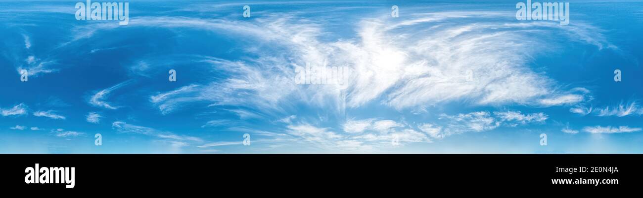 Blue sky with light clouds Seamless panorama in spherical ...