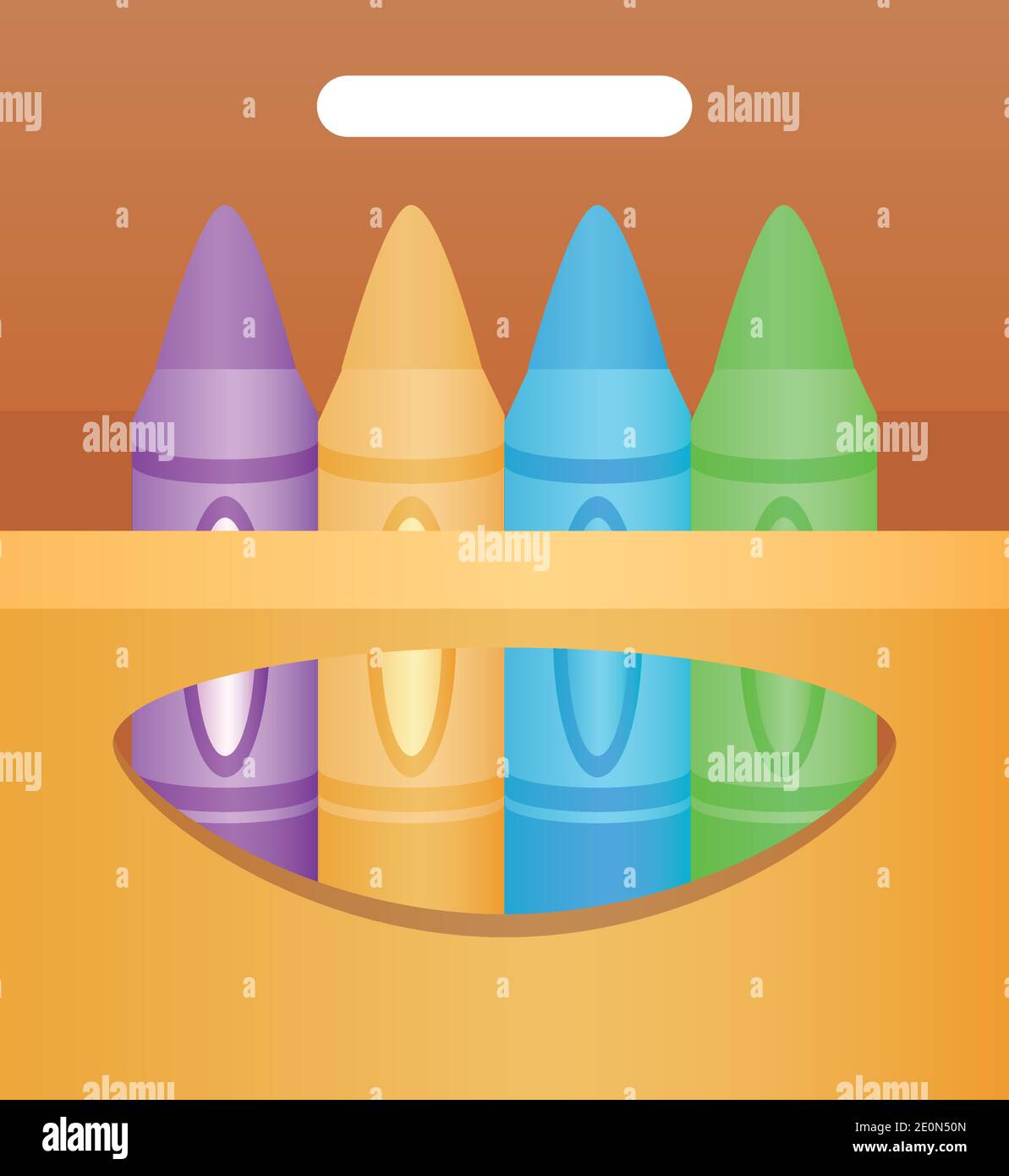 back to school crayons color paint in box vector illustration Stock ...