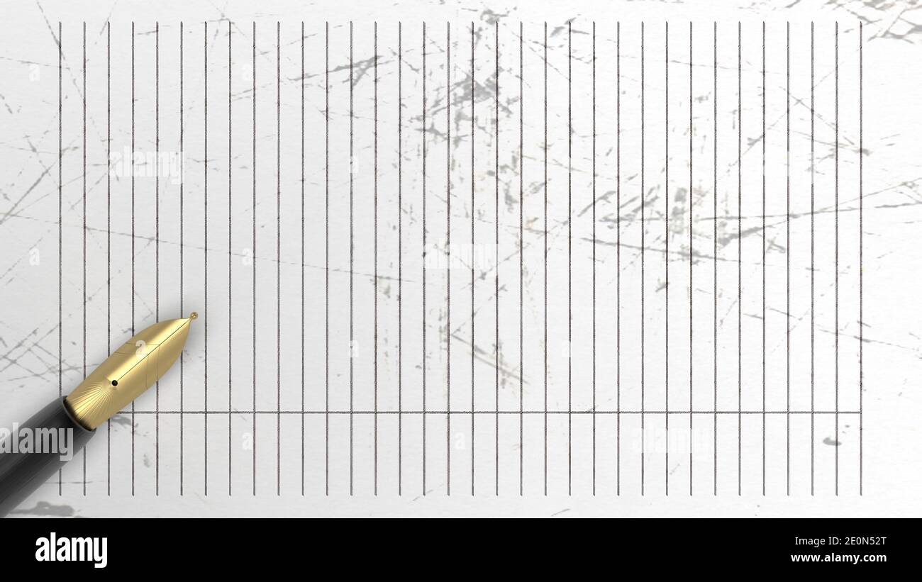 The top view of a open paper with pen on a gray background Stock Photo ...