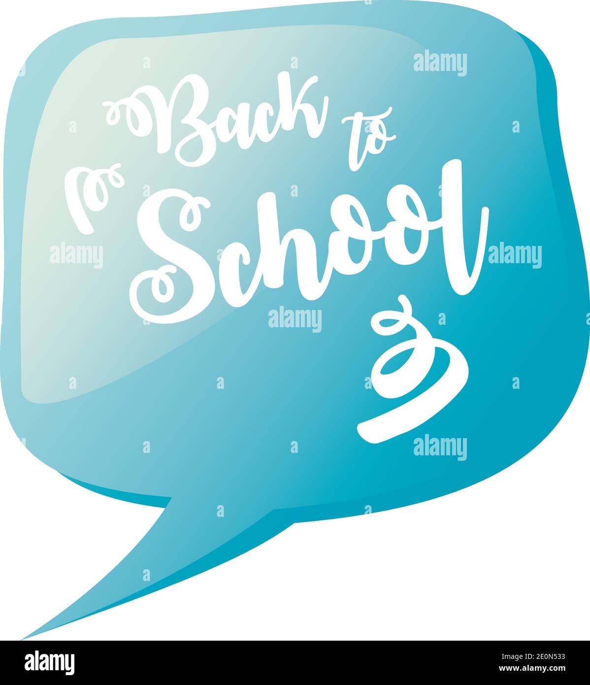 back to school hand drawn lettering in speech bubble design vector ...