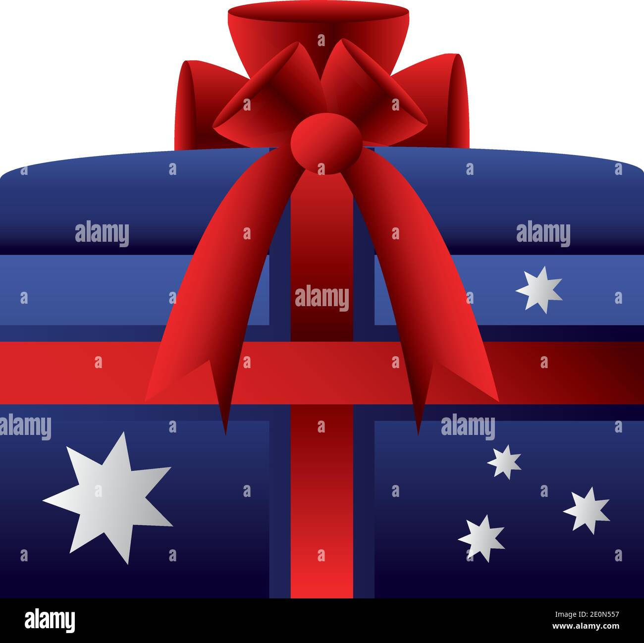 australia day, australian flag in gift box and ribbon celebration ...