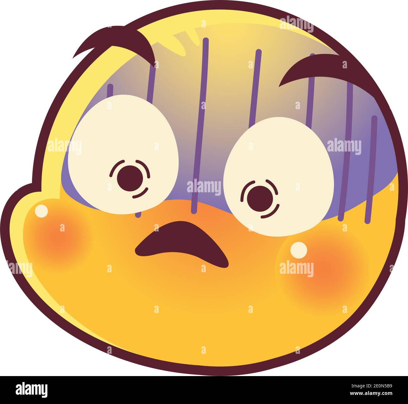 funny emoji, scared emoticon face expression social media Stock Vector ...