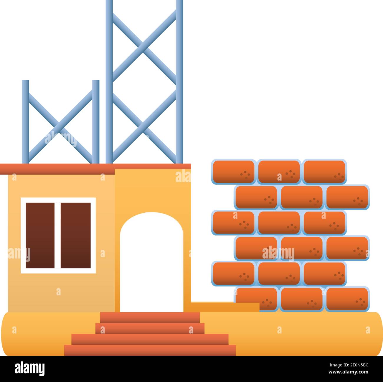 home remodeling structure wall brick improvement icon design vector ...
