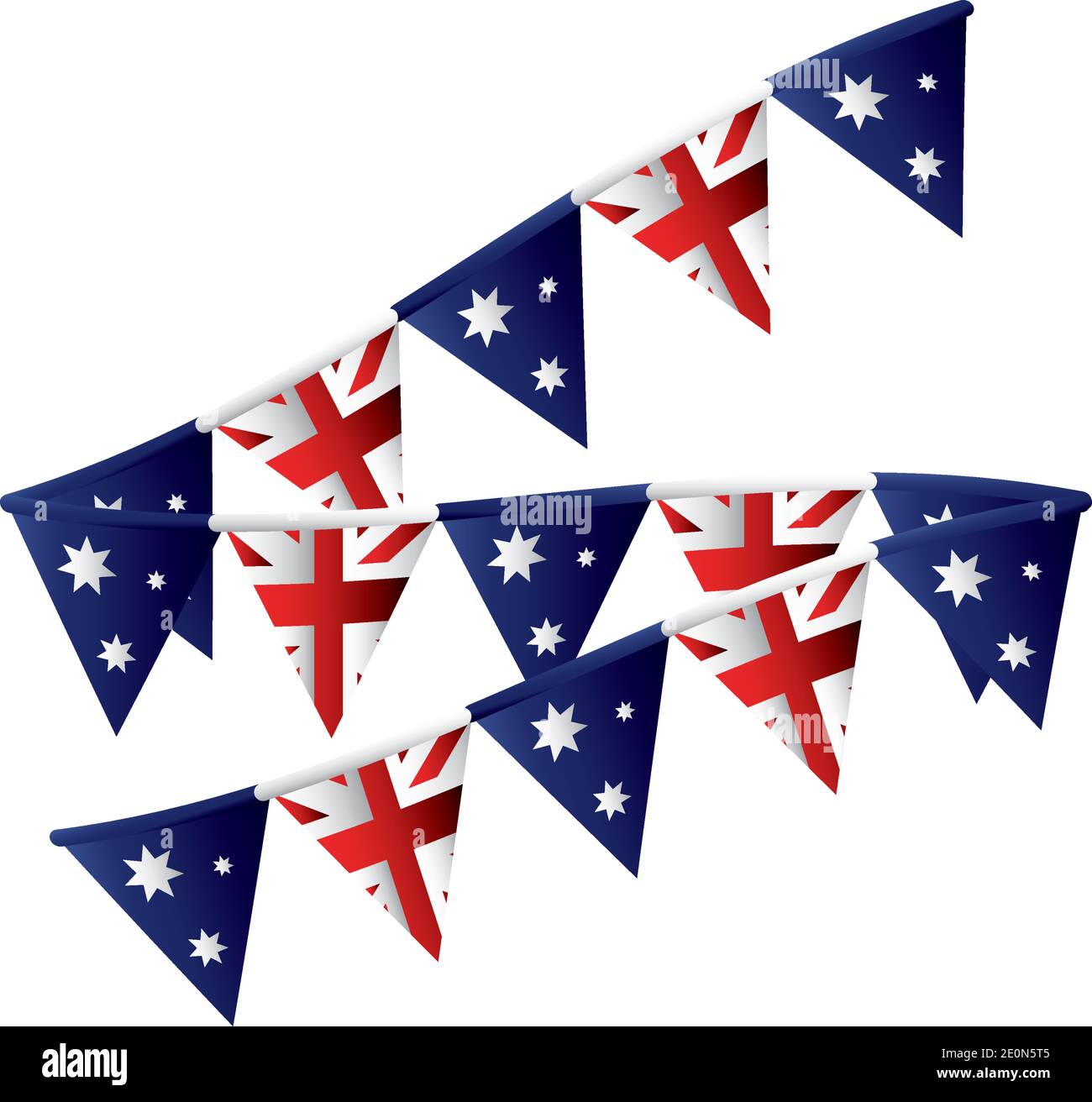 australia day, australian flag pennants ornament celebration vector ...