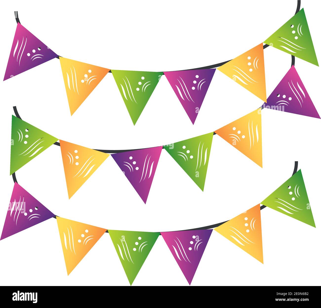 mardi gras decorative pennants event festive vector illustration Stock ...