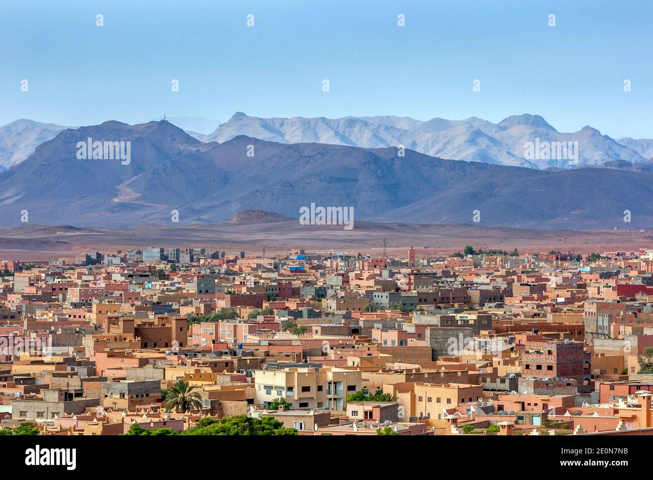 A section of the town of Tinerhir in Morocco with the magnificent High ...