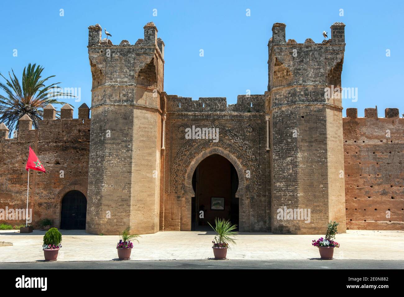 The entrance to the ancient Roman city of Chellah which is located ...