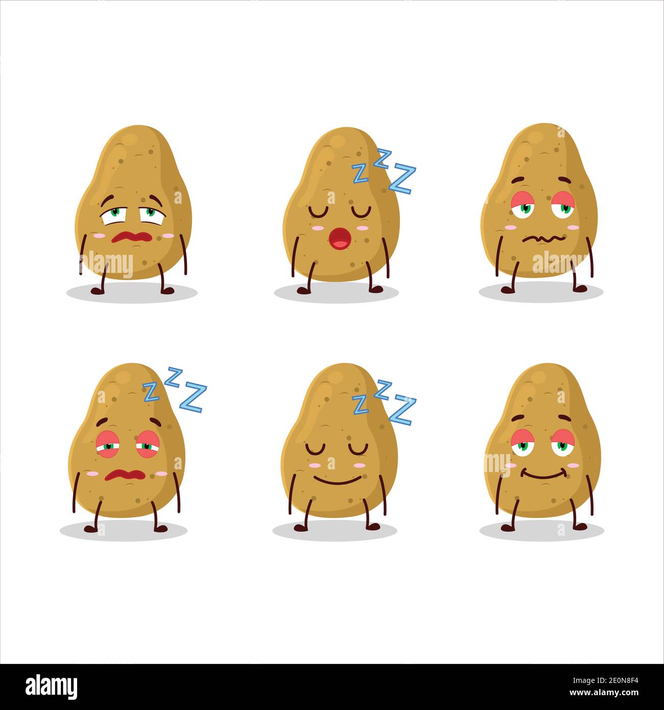 Cartoon character of potato with sleepy expression. Vector illustration ...