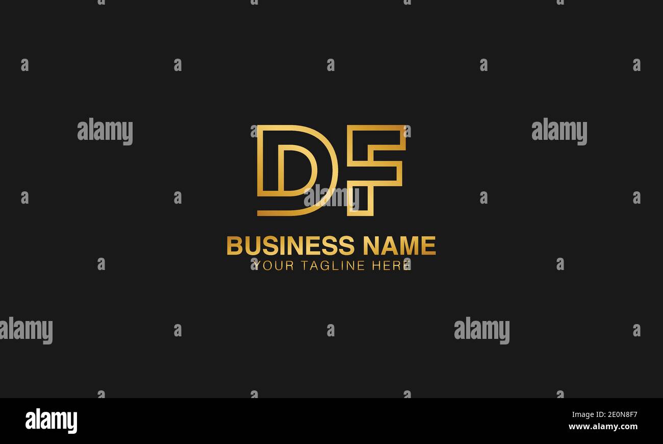 DF D F initial based letter typography logo design vector Stock Vector ...
