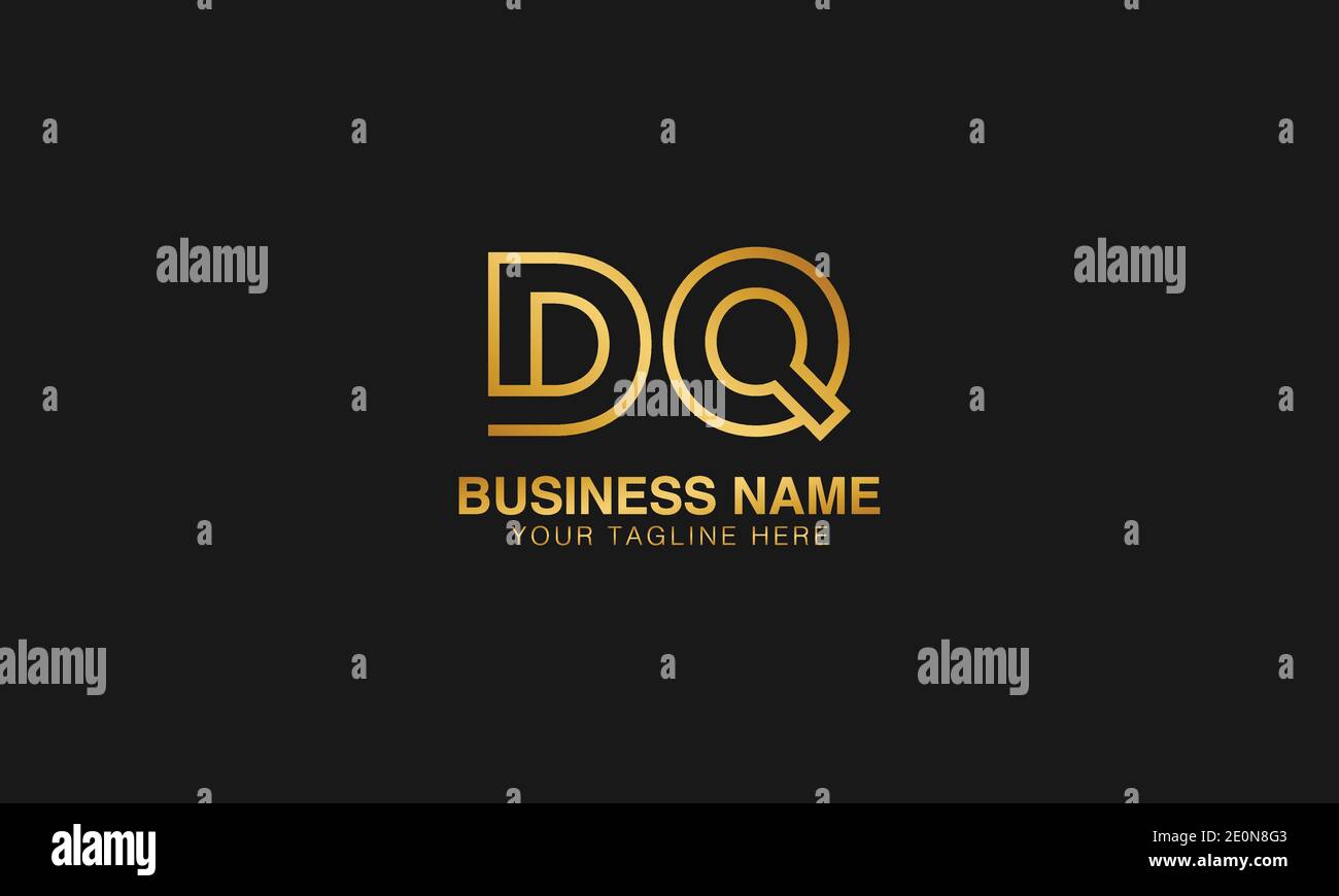 DQ D Q initial based letter typography logo design vector Stock Vector ...