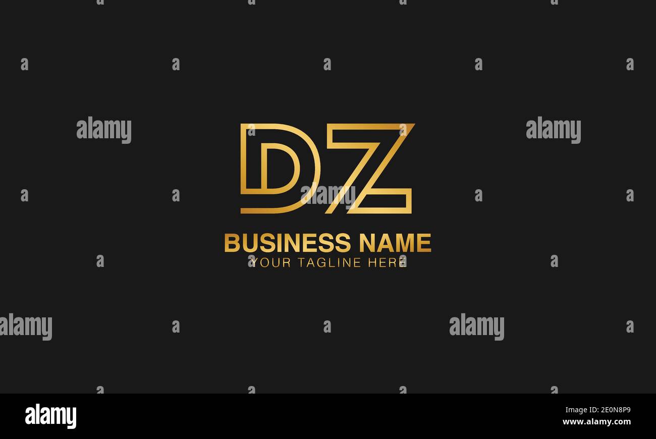 DZ D Z initial based letter typography logo design vector Stock Vector ...