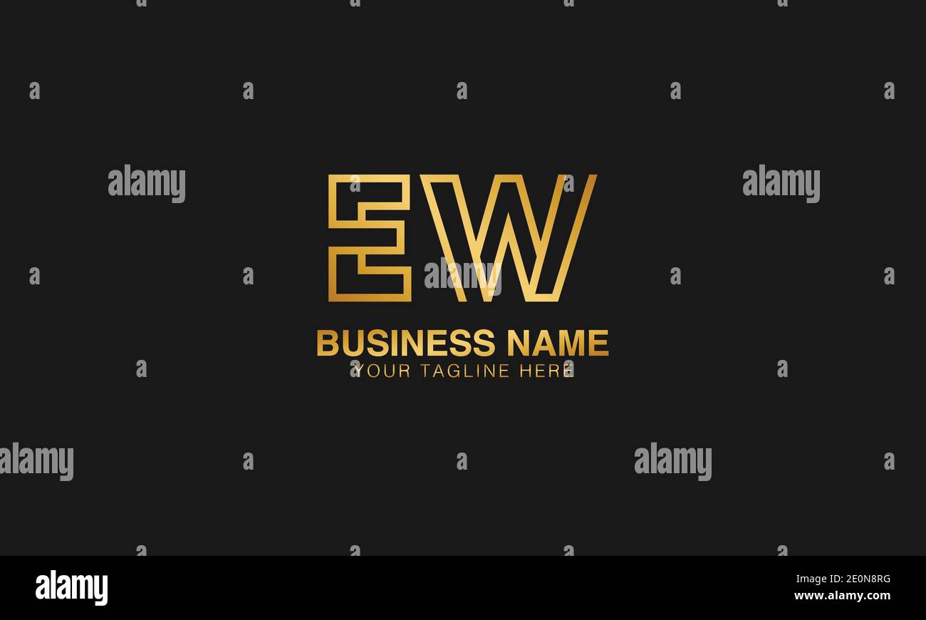 EW E W initial based letter typography logo design vector Stock Vector ...
