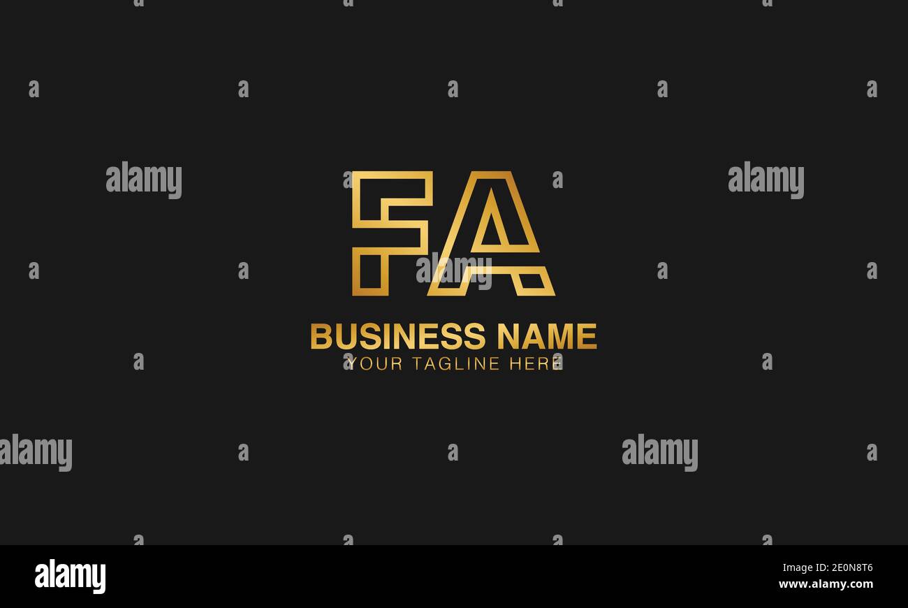 FA F A initial based letter typography logo design vector Stock Vector ...