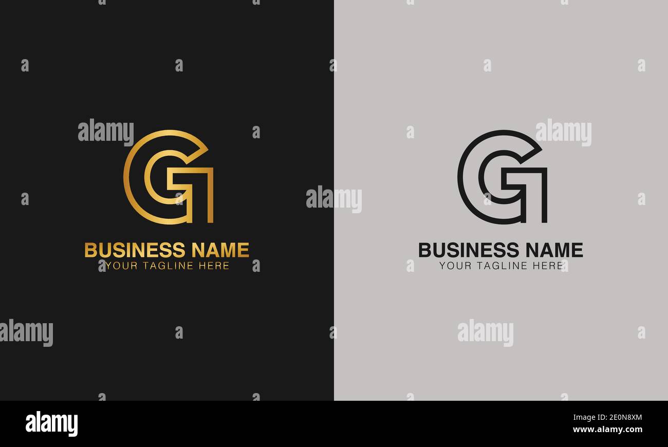 G GG initial based letter typography logo design vector Stock Vector ...
