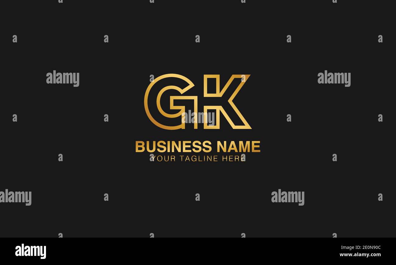 GK G K initial based letter typography logo design vector Stock Vector ...