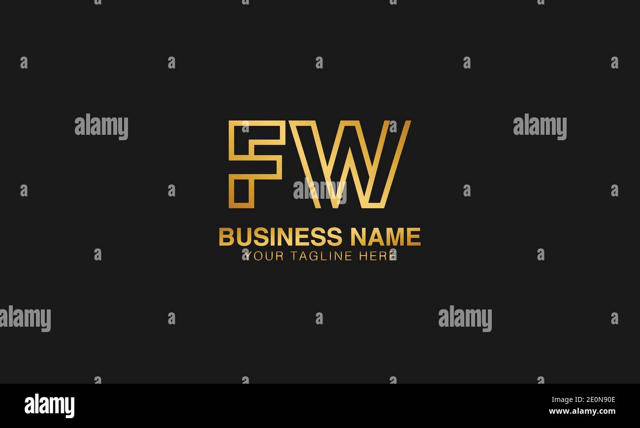 FW F W initial based letter typography logo design vector Stock Vector ...