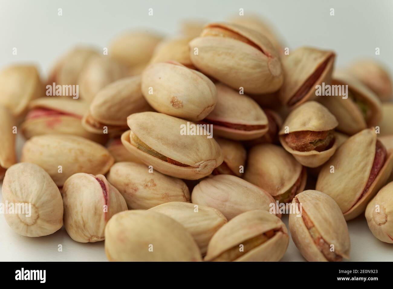 Dry fruits , pista pistachio nuts spread on white background Stock ...