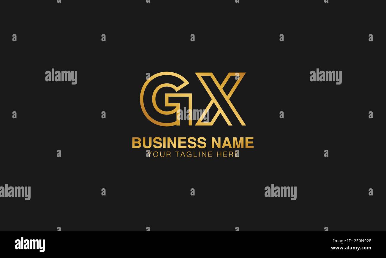 GX G X initial based letter typography logo design vector Stock Vector ...